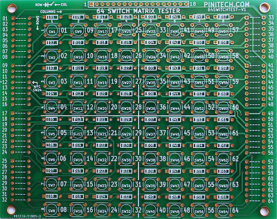 64 Switch Matrix Tester for Pinball Machines - Pinitech.com